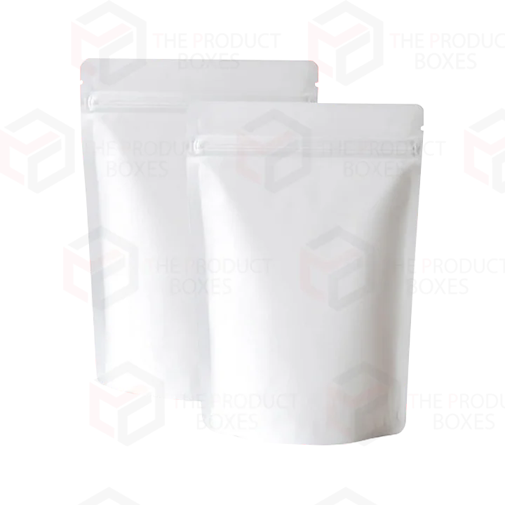 Matte White Mylar Bags - The Product Boxes